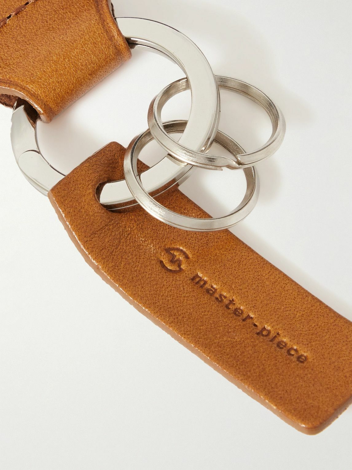 Master-Piece - Logo-Debossed Leather and Silver-Tone Key Fob Master ...