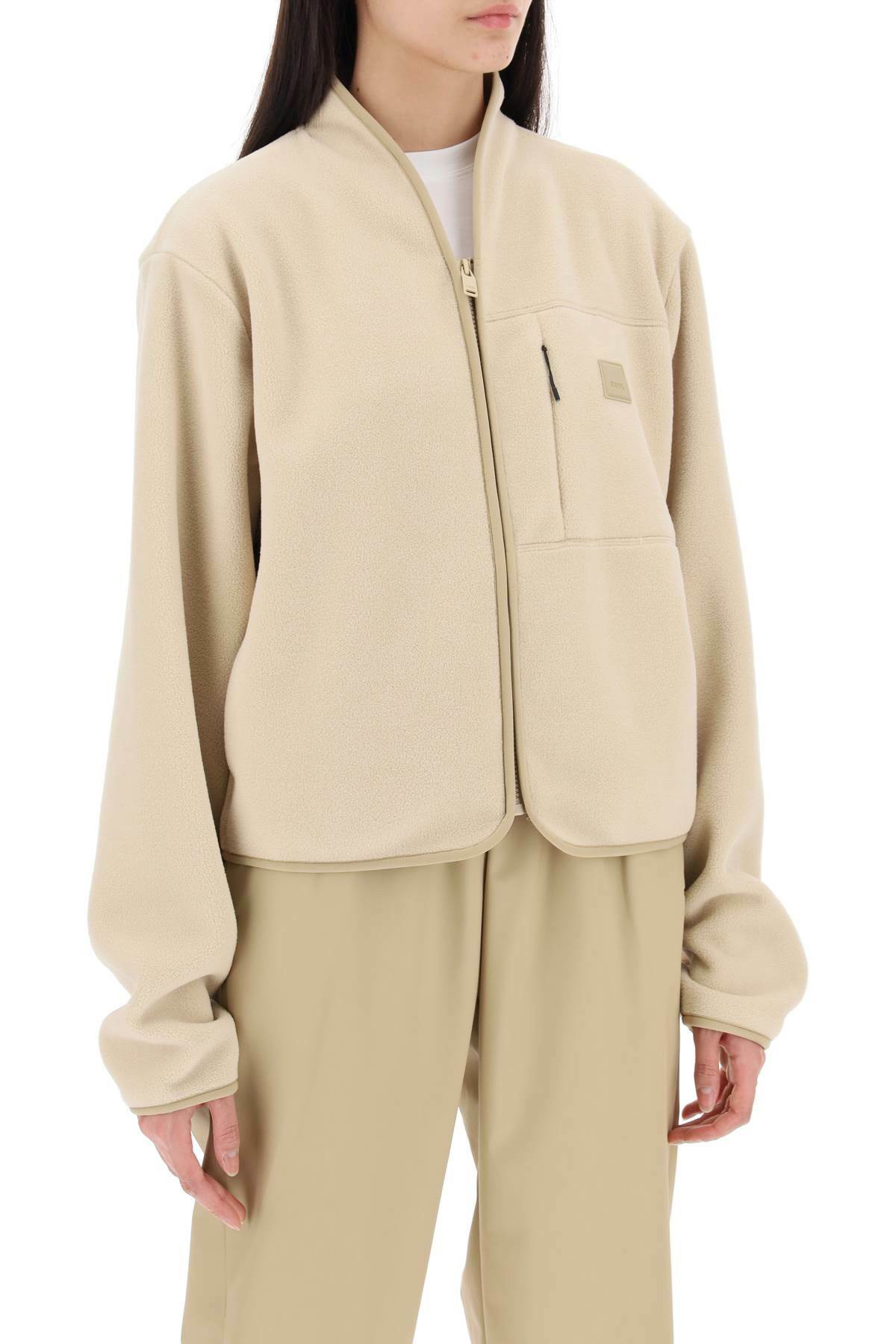 RAINS short fleece jacket in durban style Beige Rains