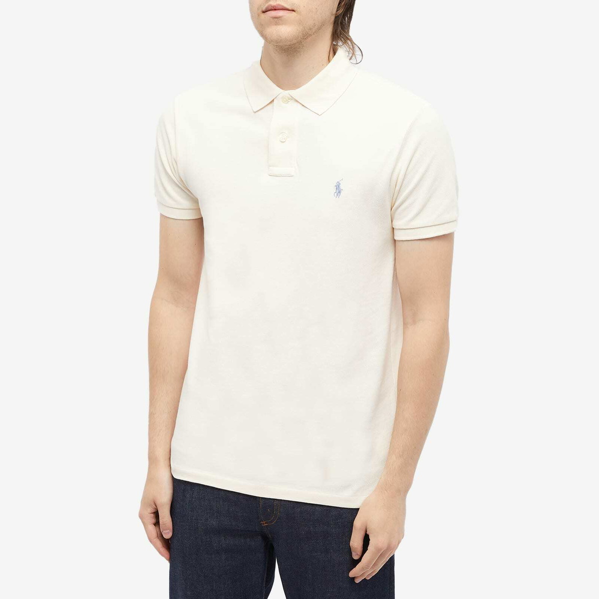 Polo Ralph Lauren Men's Slim Fit Polo Shirt in Guide Cream Polo Ralph ...