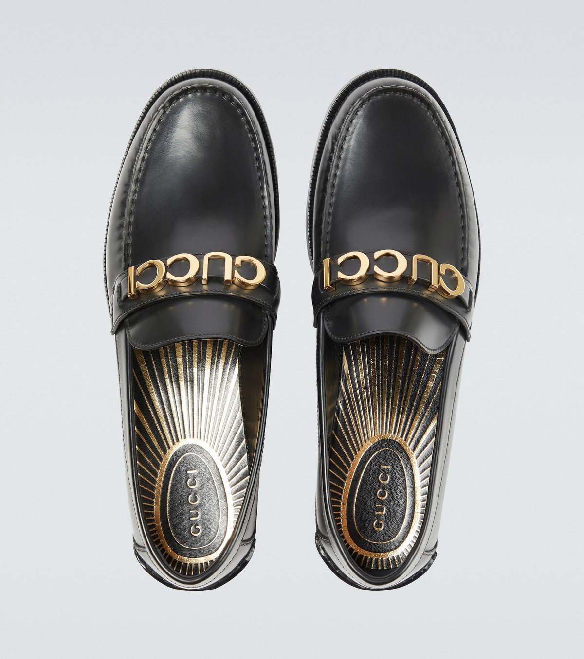 Gucci - Logo leather loafers Gucci