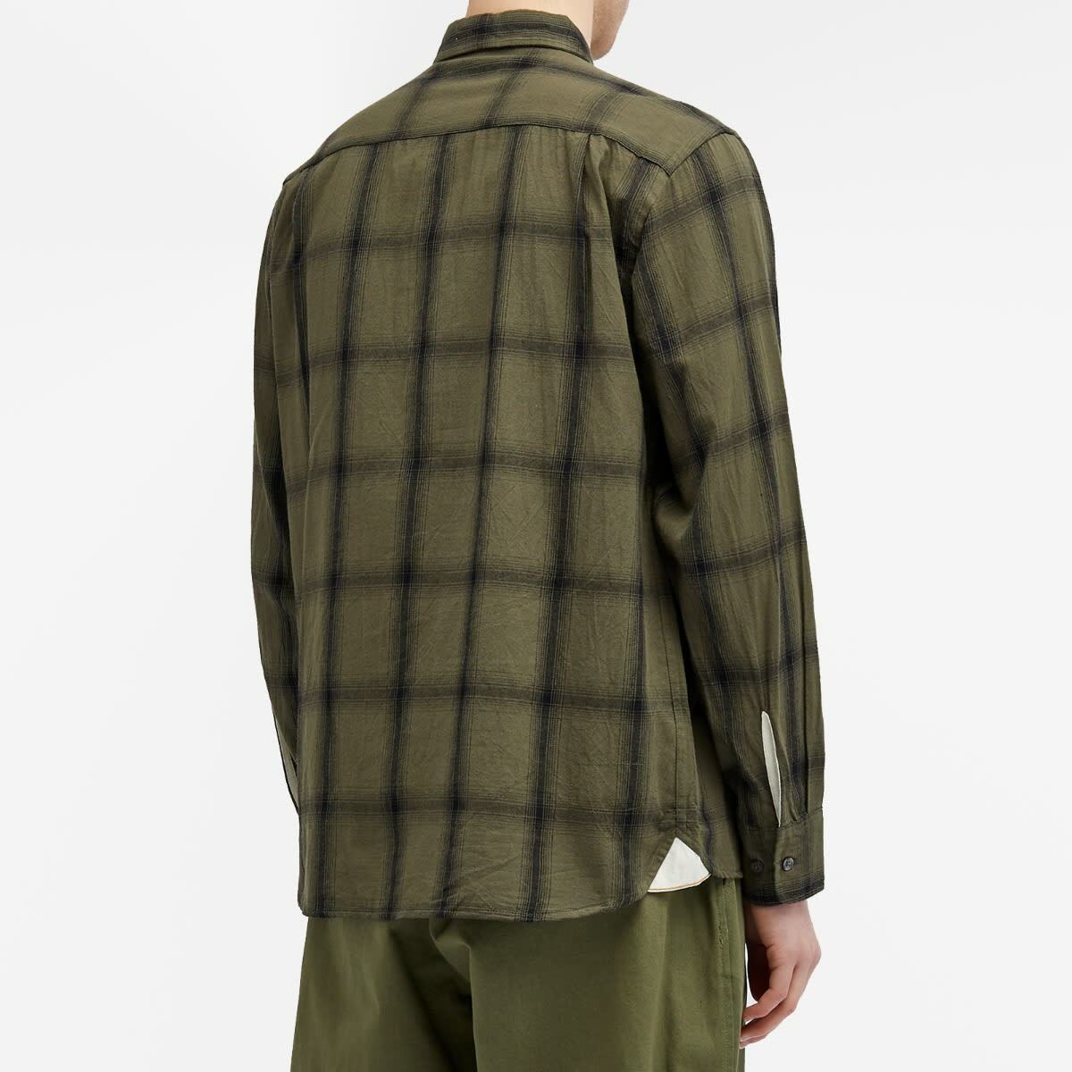 Universal Works Men's Shadow Check Square Pocket Shirt in Olive ...