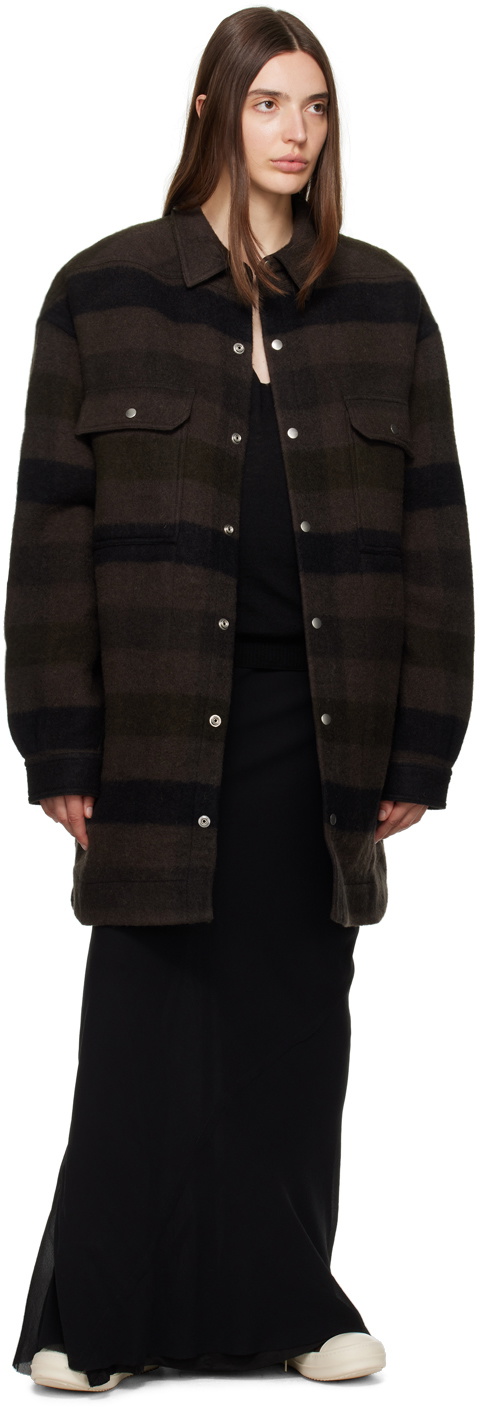 Rick Owens Brown Oversized Jacket Rick Owens