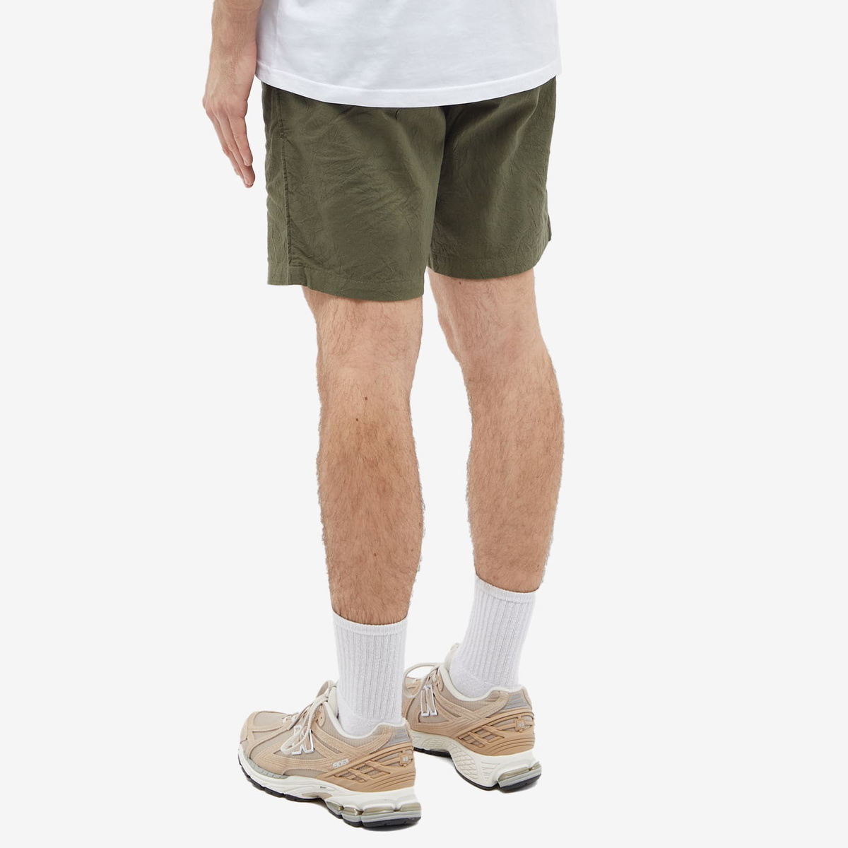 Folk Men's Crinkle Assembly Short in Olive Folk