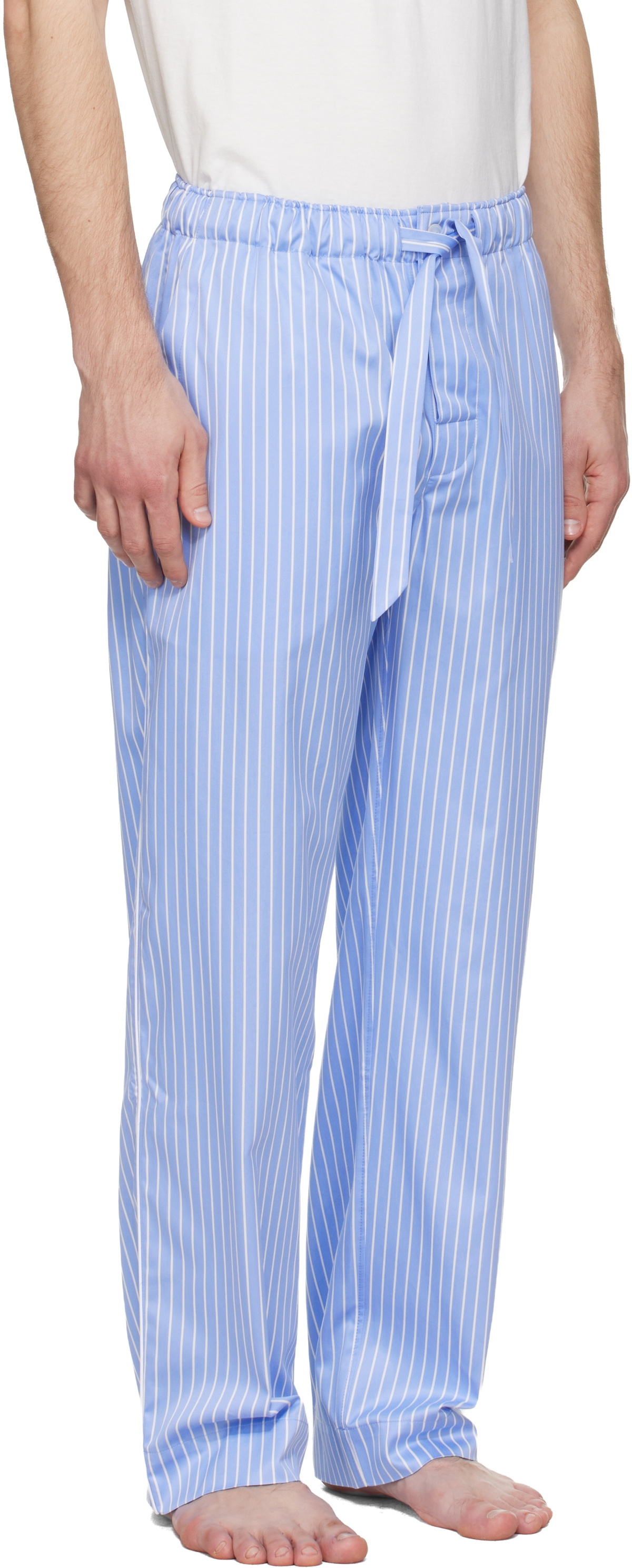 Tekla Blue Sateen Pyjama Pants Tekla Fabrics
