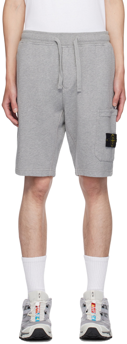 Stone Island Gray Drawstring Shorts Stone Island