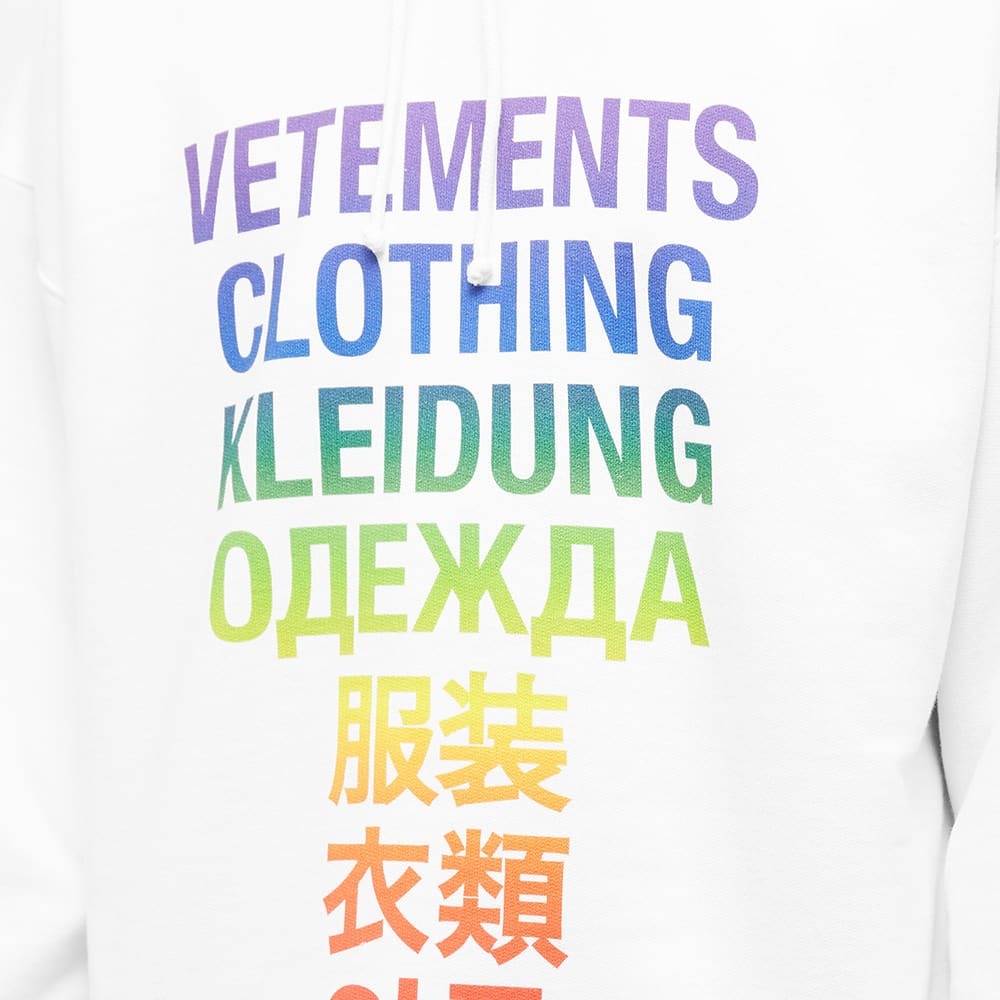 Vetements Men's Translation Popover Hoody in White/Rainbow Vetements