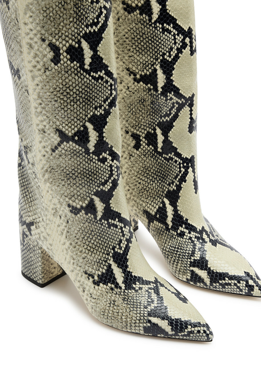 Paris Texas Anja 70 Python-effect Leather Knee-high Boots Beige Paris Texas