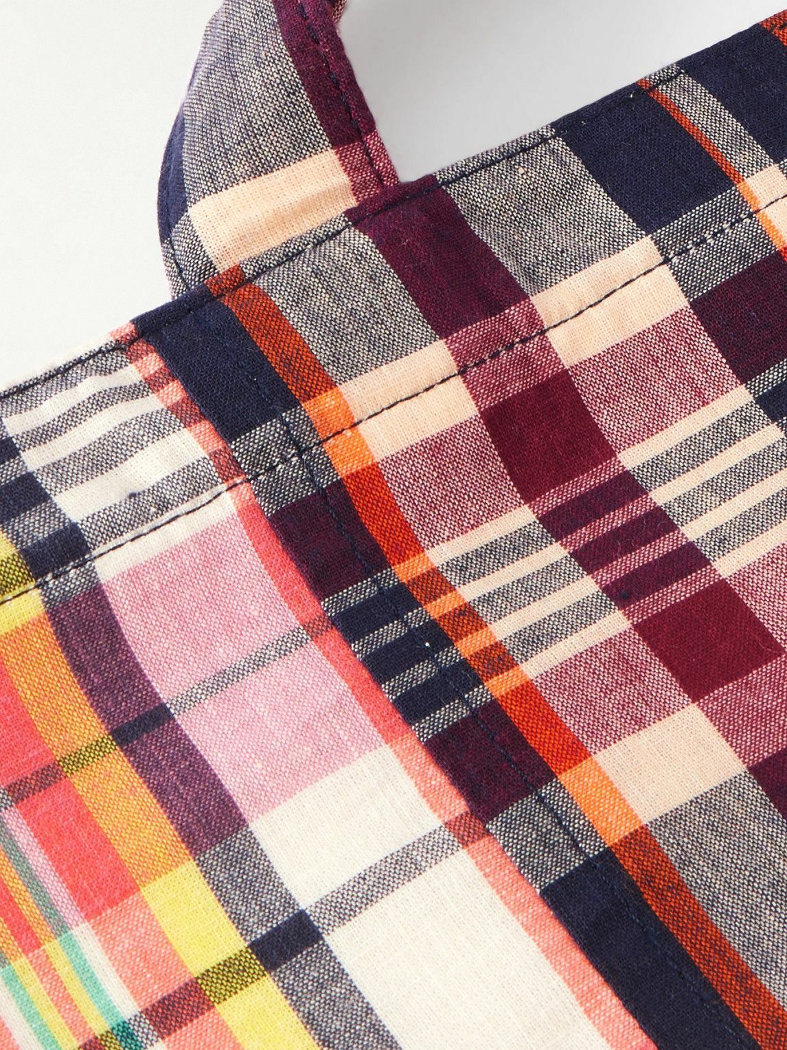 Drake's - Madras Checked Cotton Tote Bag Drake's