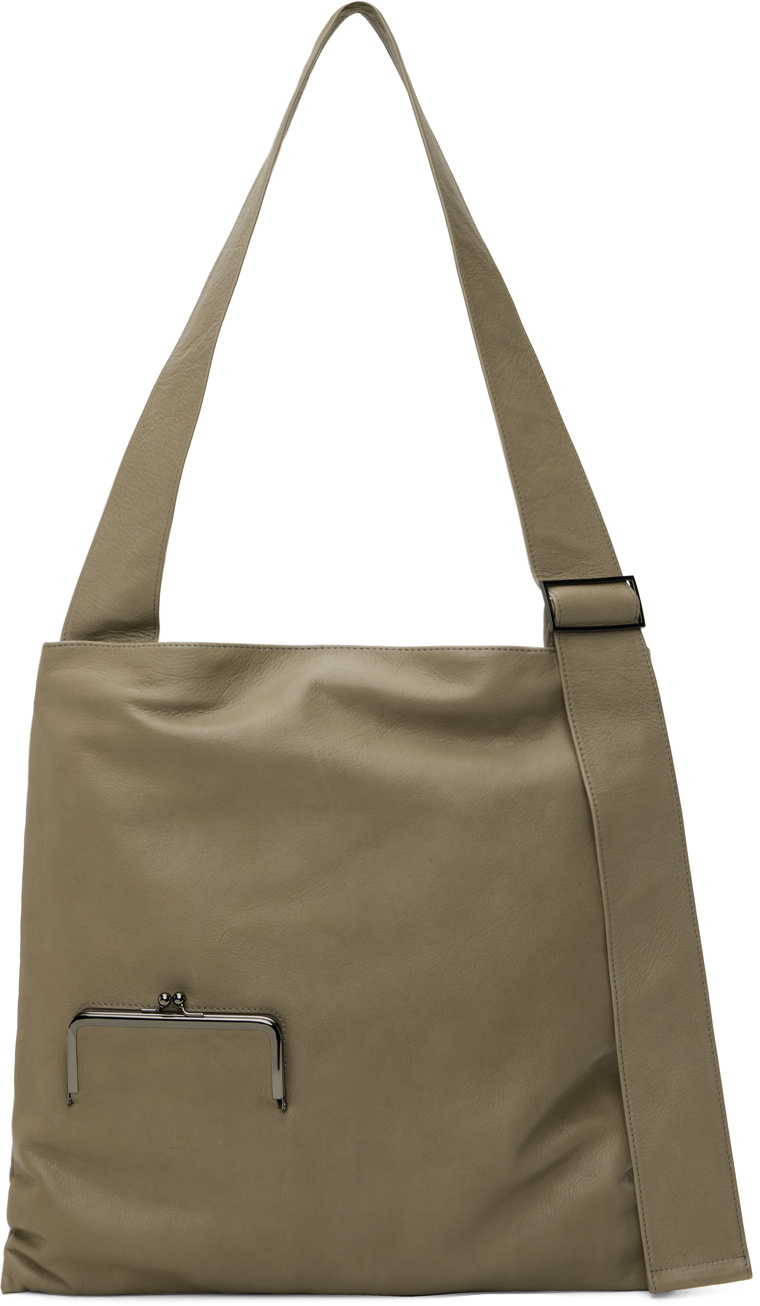Yohji Yamamoto Gray discord Clasp Bag Yohji Yamamoto