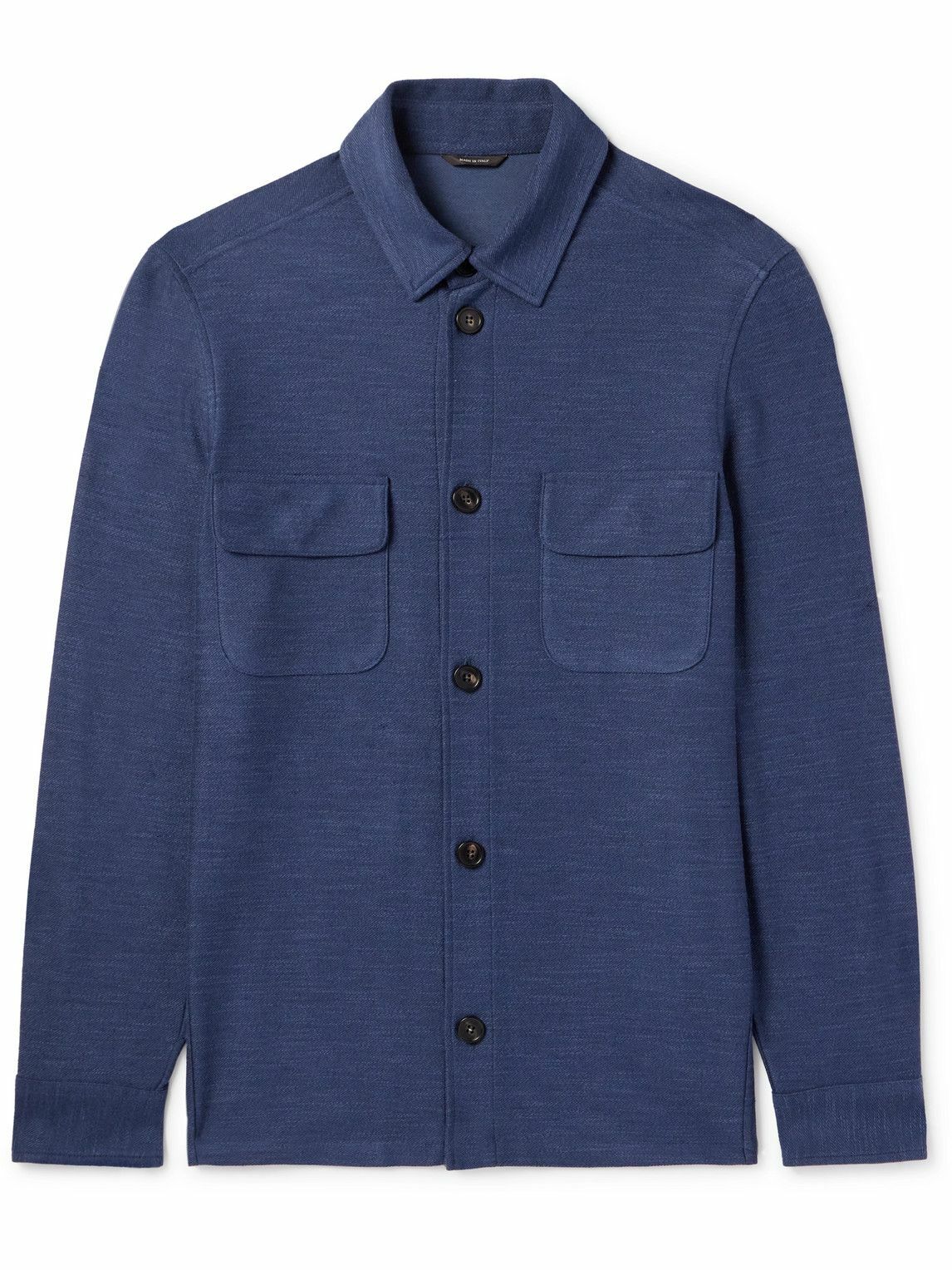 Loro Piana - Silk, Cotton and Linen-Blend Overshirt - Blue Loro Piana