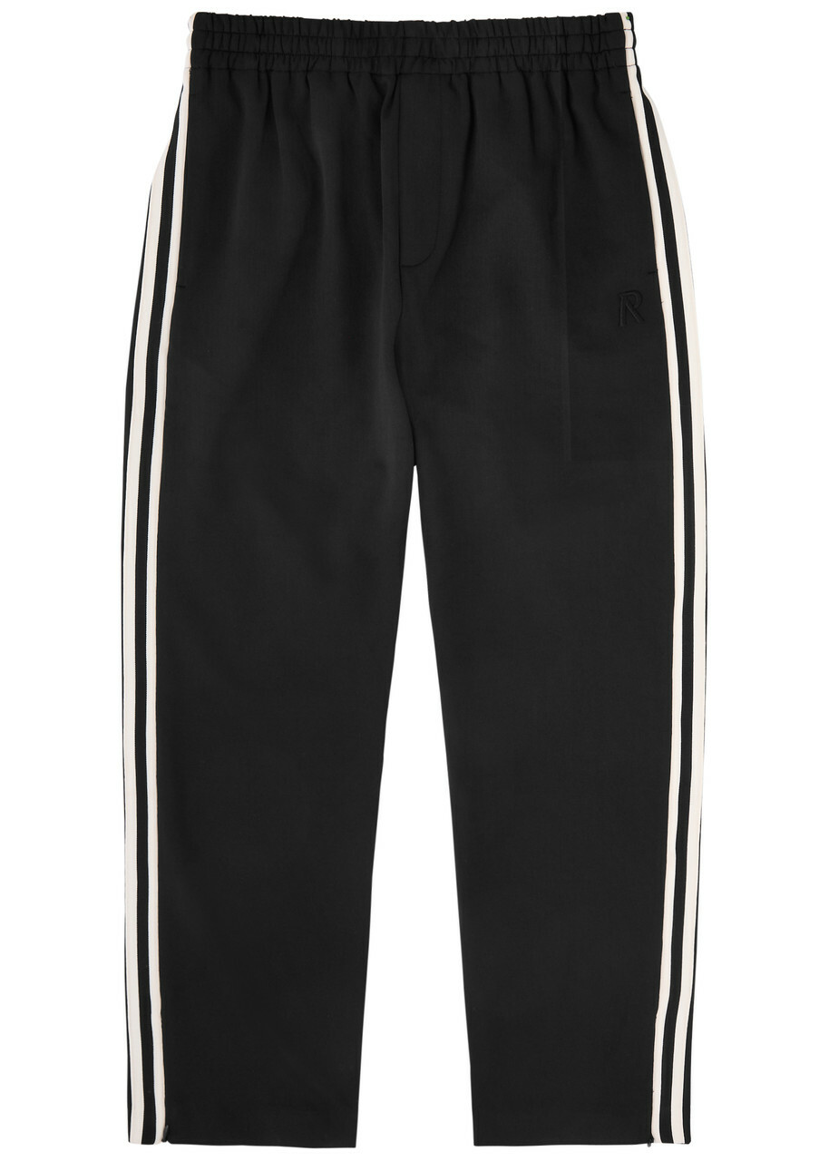 Represent Striped Stretch-jersey Track Pants Black Represent