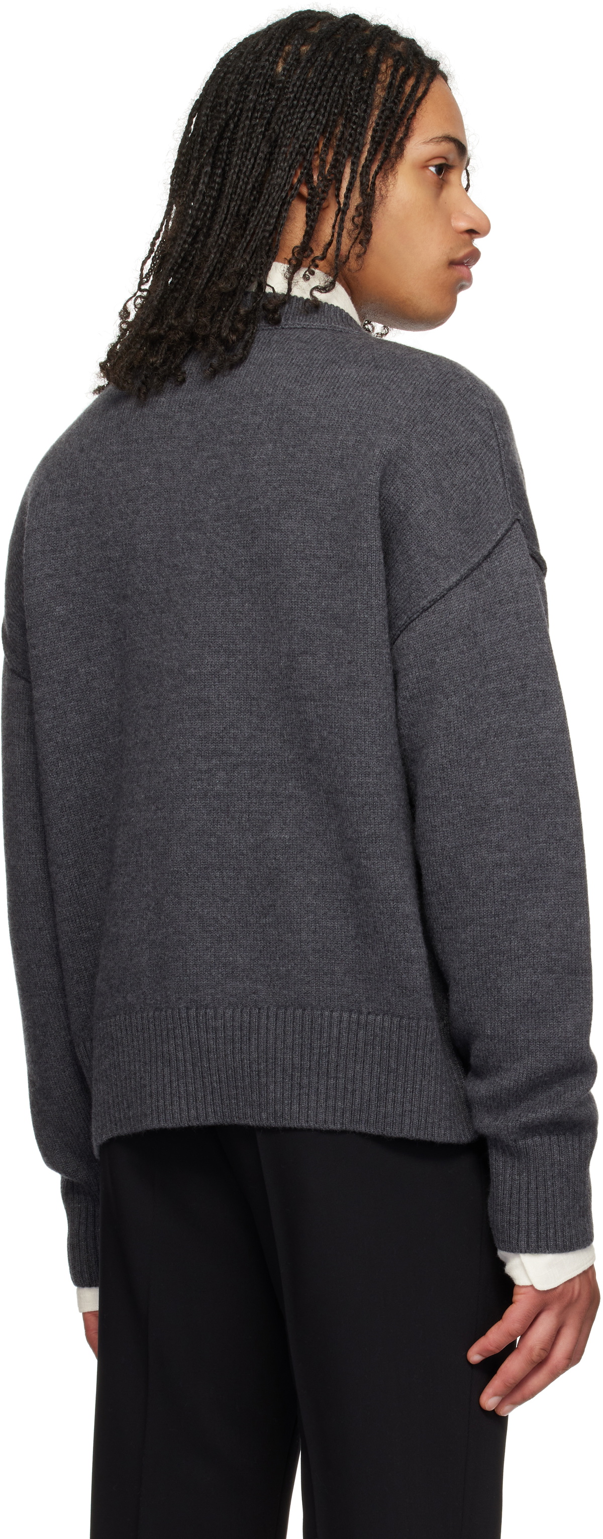 AMI Paris Gray Ami de Coeur Sweater AMI