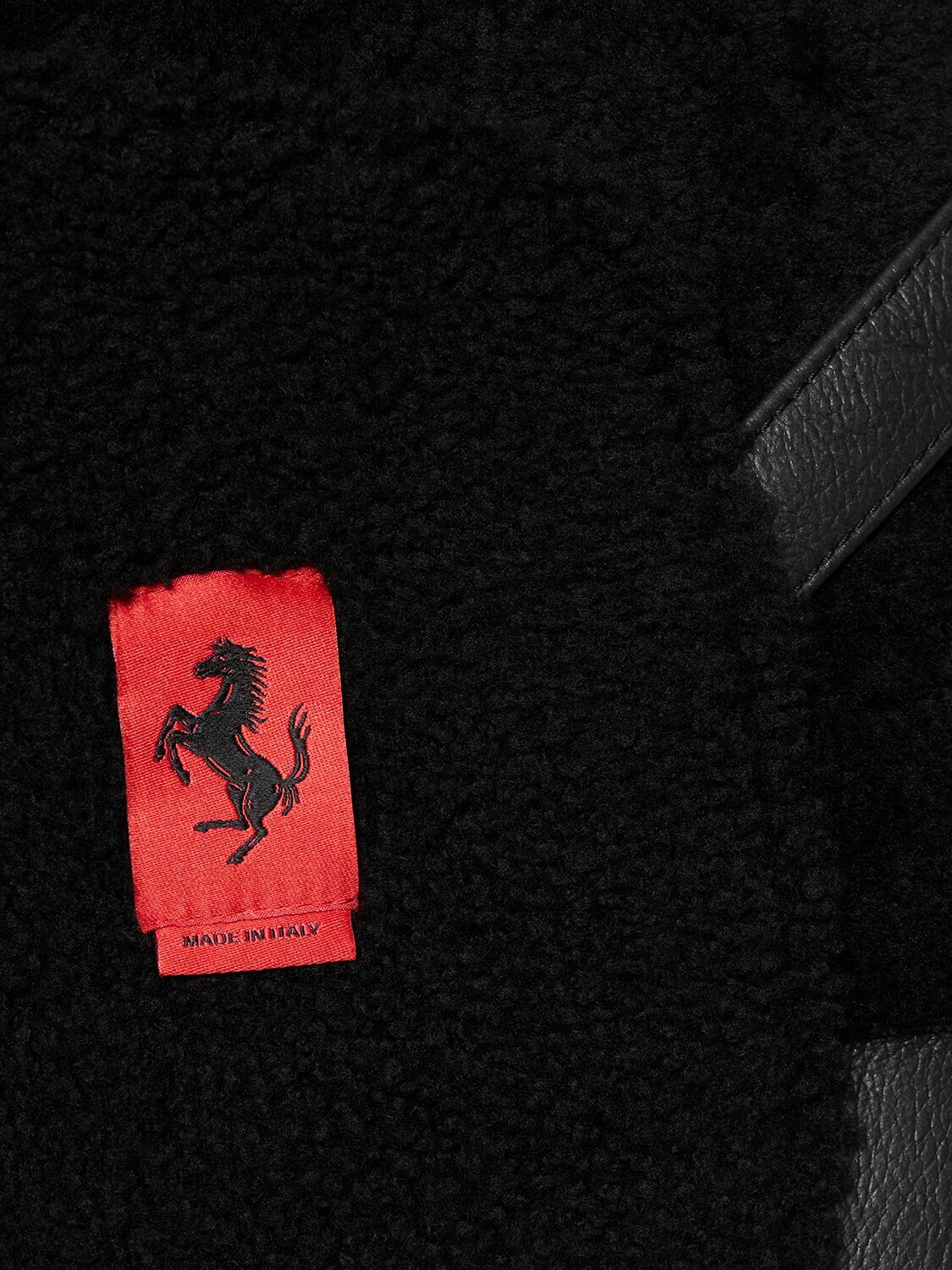 FERRARI - Leather Shearling Jacket W/ Collar Ferrari