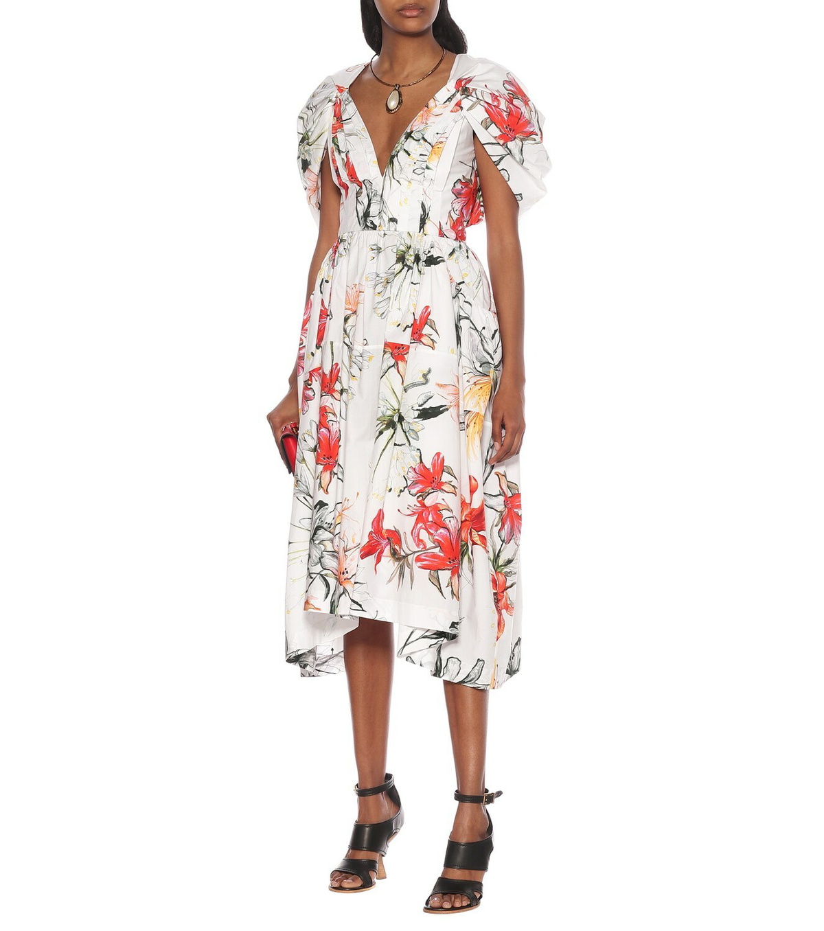 Alexander McQueen Floral cotton midi dress Alexander McQueen
