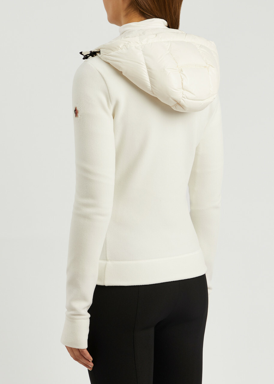 Moncler Quilted Shell and Fleece Jacket White Moncler
