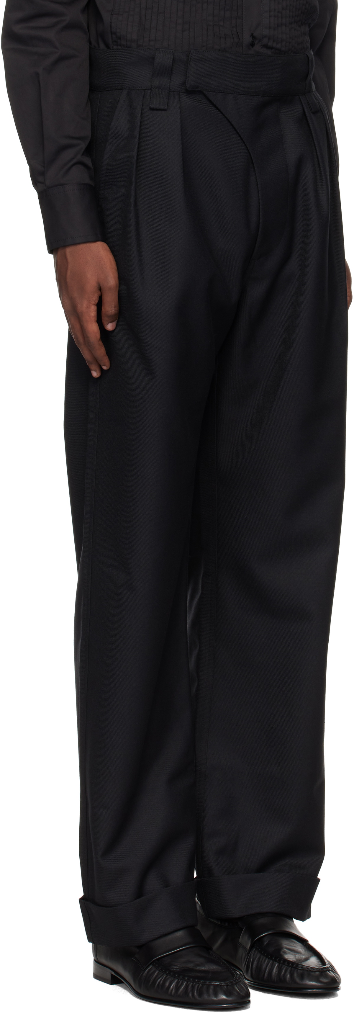 Galilee-By-Sea Black Classic Turn Up Trousers