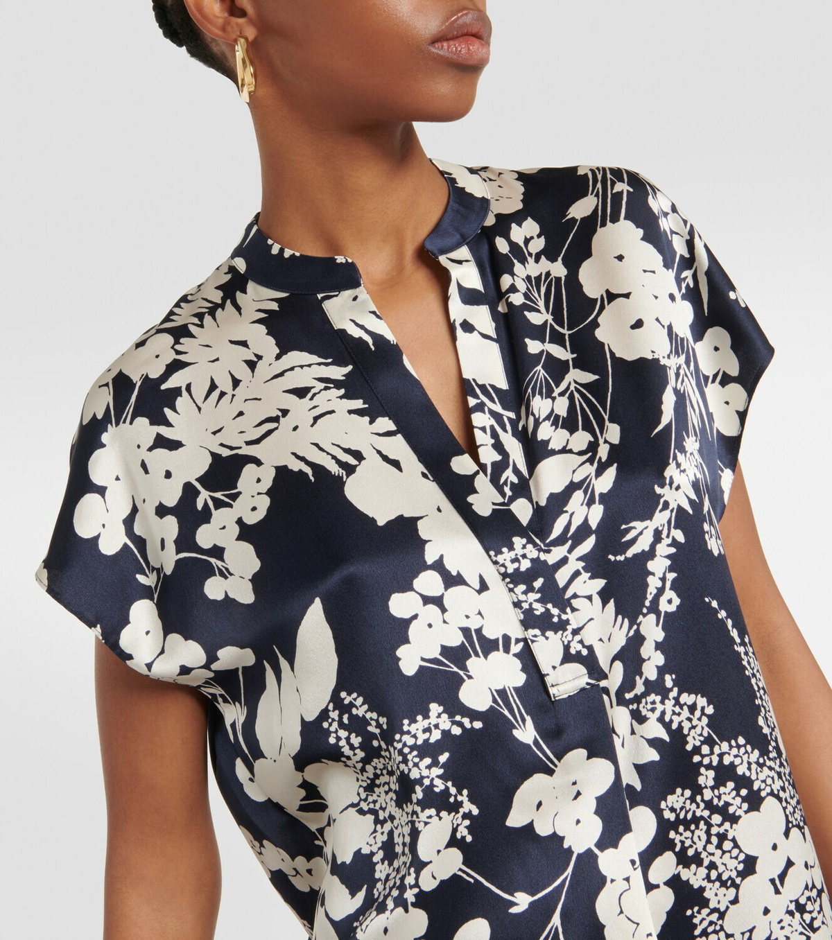 Vince Printed silk satin blouse Vince