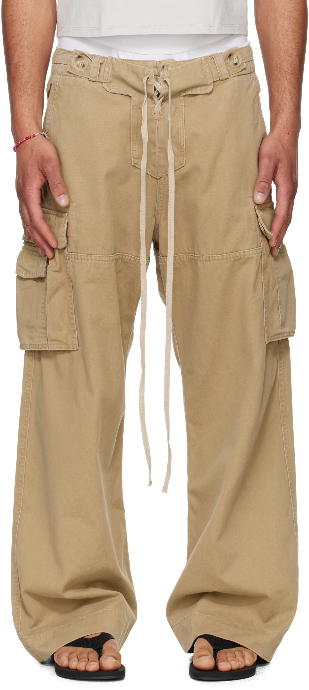Raimundo Langlois Tan Double Fly Cargo Pants Raimundo Langlois