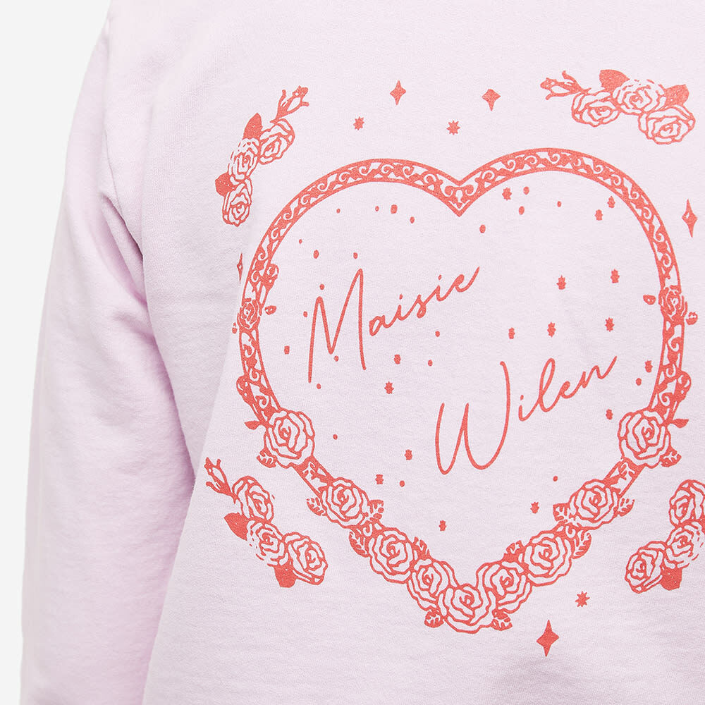 Maisie Wilen Women's Pop Logo Hood Crew Sweat in Pink Maisie Wilen