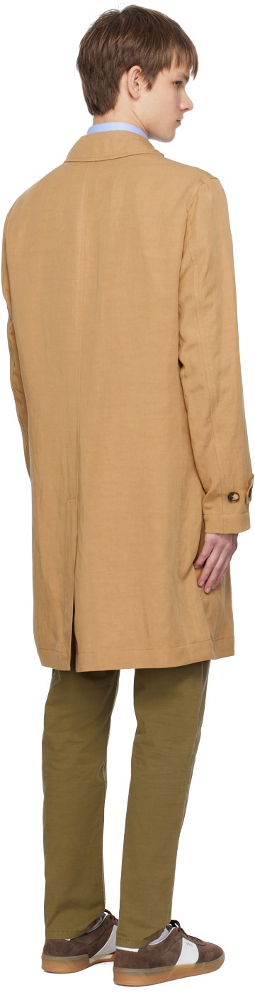 BOSS Tan Spread Collar Coat BOSS