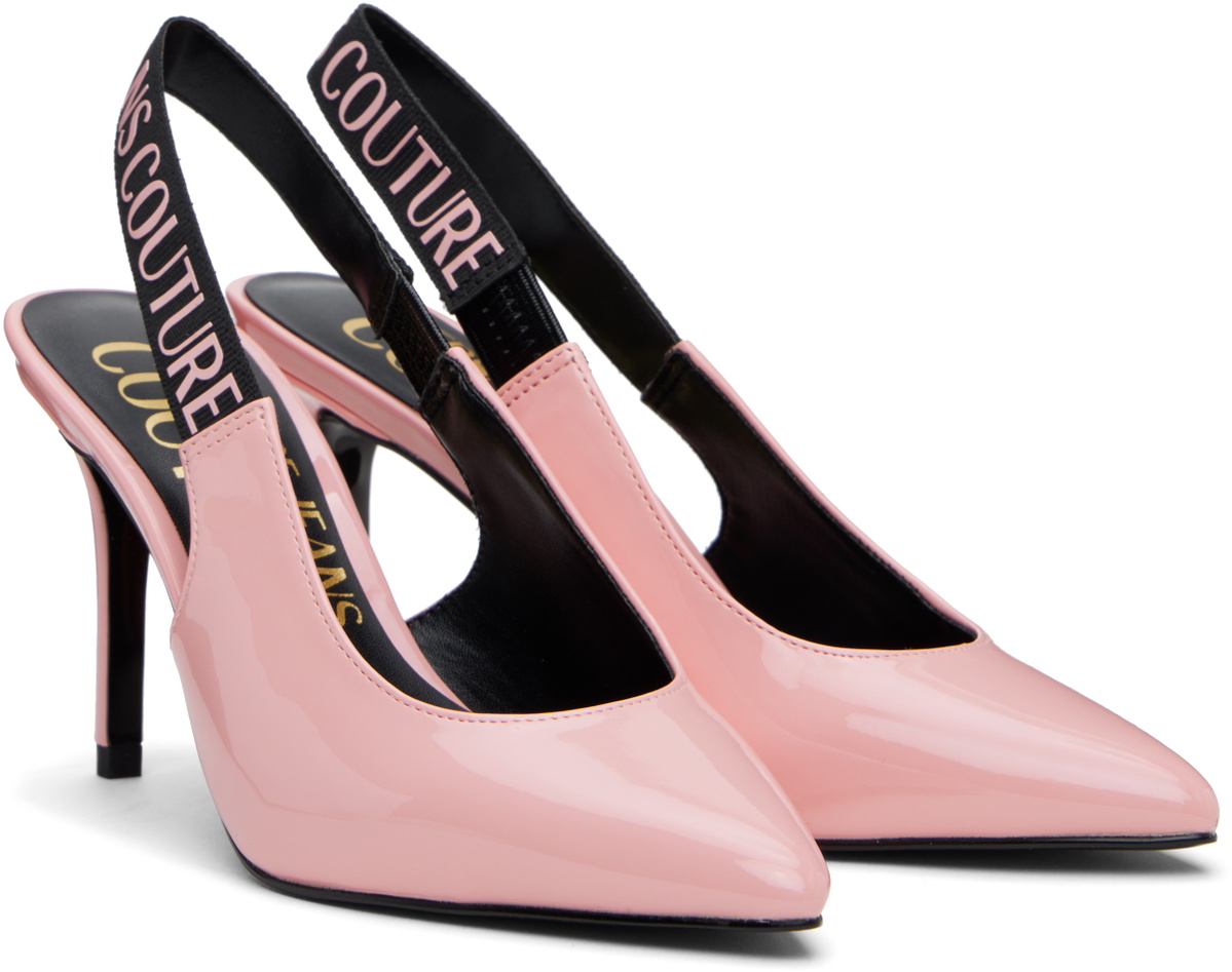 Versace Jeans Couture Pink Scarlett Slingback Mid Heels Versace