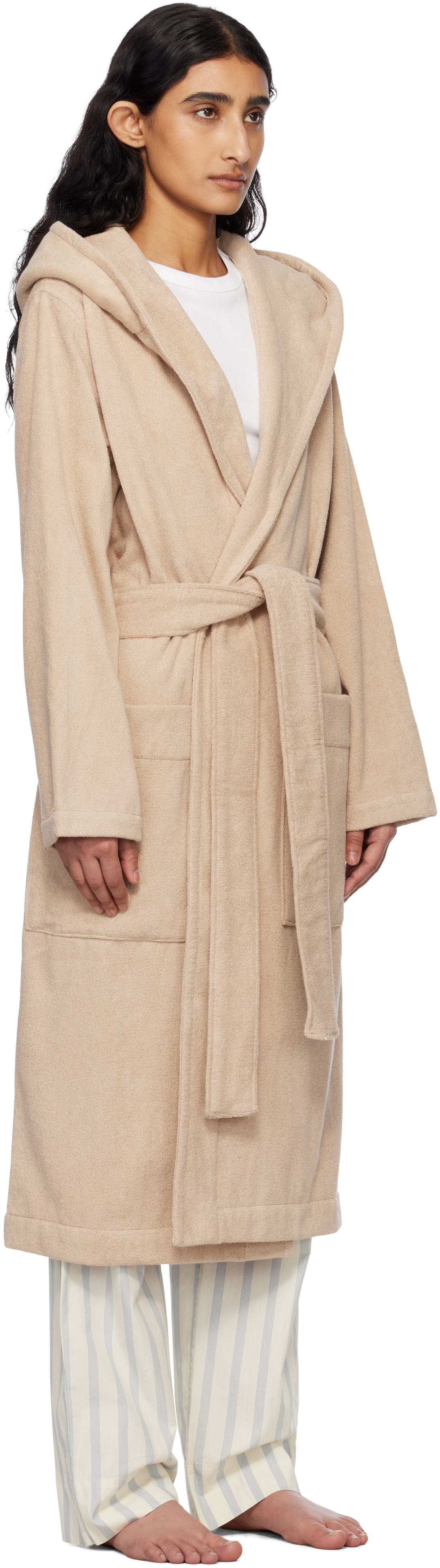Tekla Beige Hooded Bathrobe Tekla Fabrics