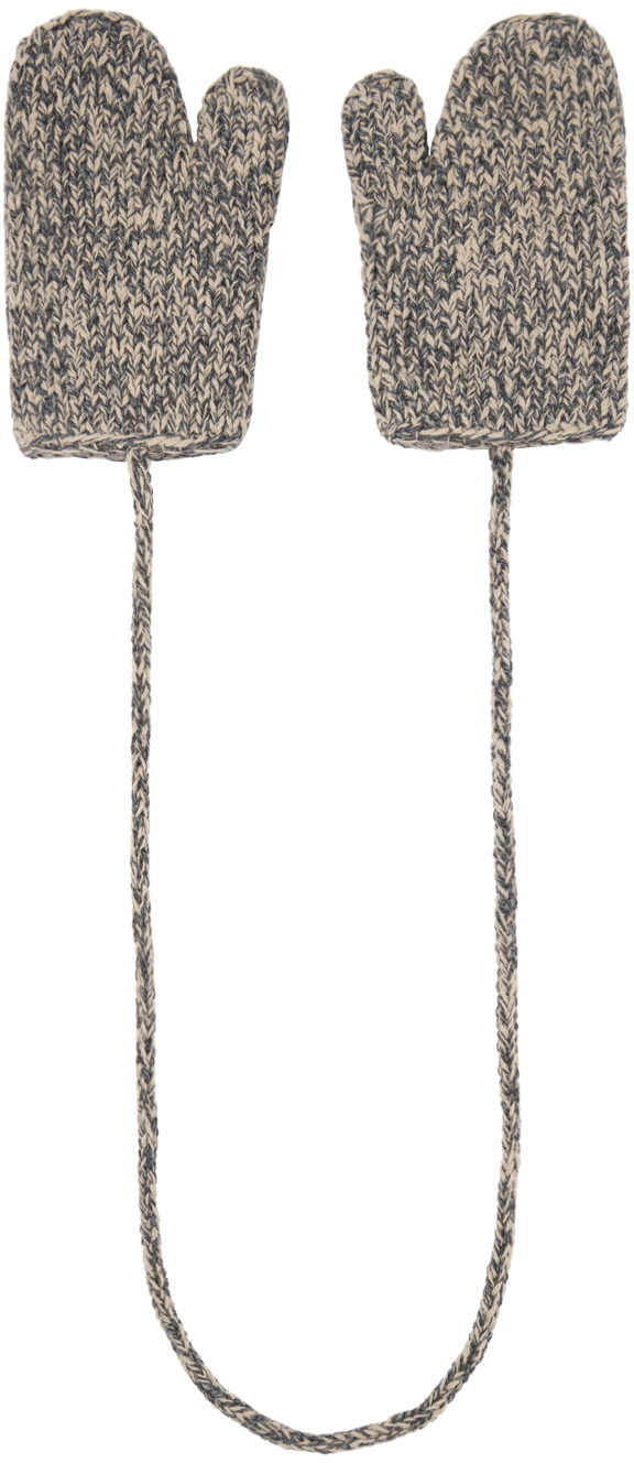 Maison Margiela Gray Shetland Wool Mittens Maison Margiela