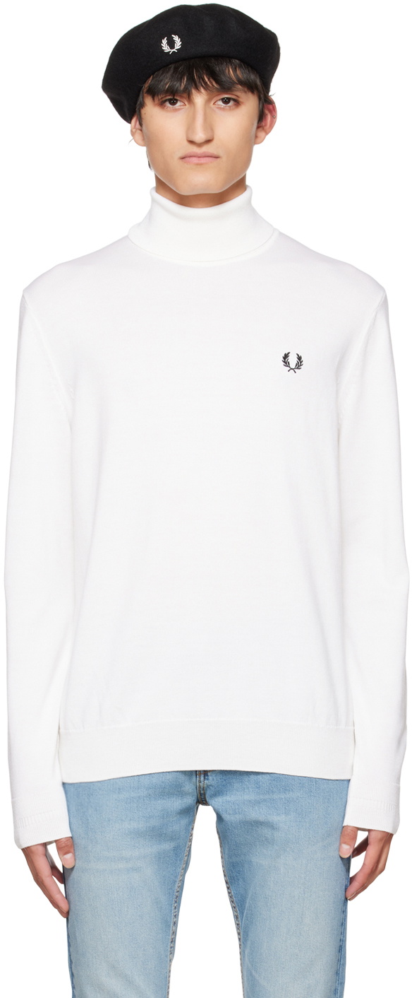 Fred Perry Off-White Roll Neck Turtleneck Fred Perry