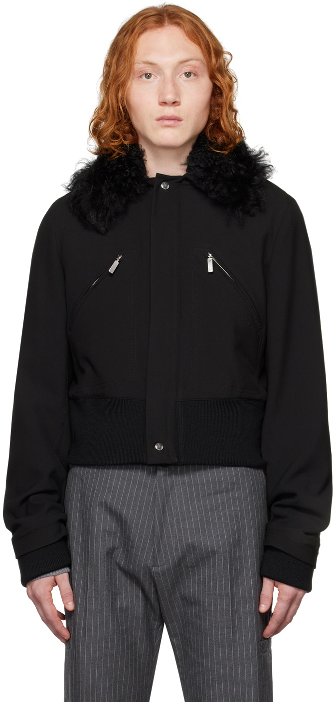 Maximilian Davis Black Elijah Bomber Jacket Maximilian Davis