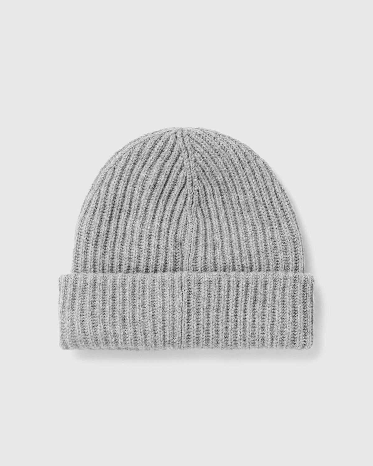 Ganni Structured Rib Beanie Grey Beanies GANNI