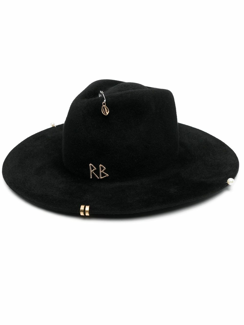 RUSLAN BAGINSKIY - Fedora Chain Strap Felt Hat Ruslan Baginskiy