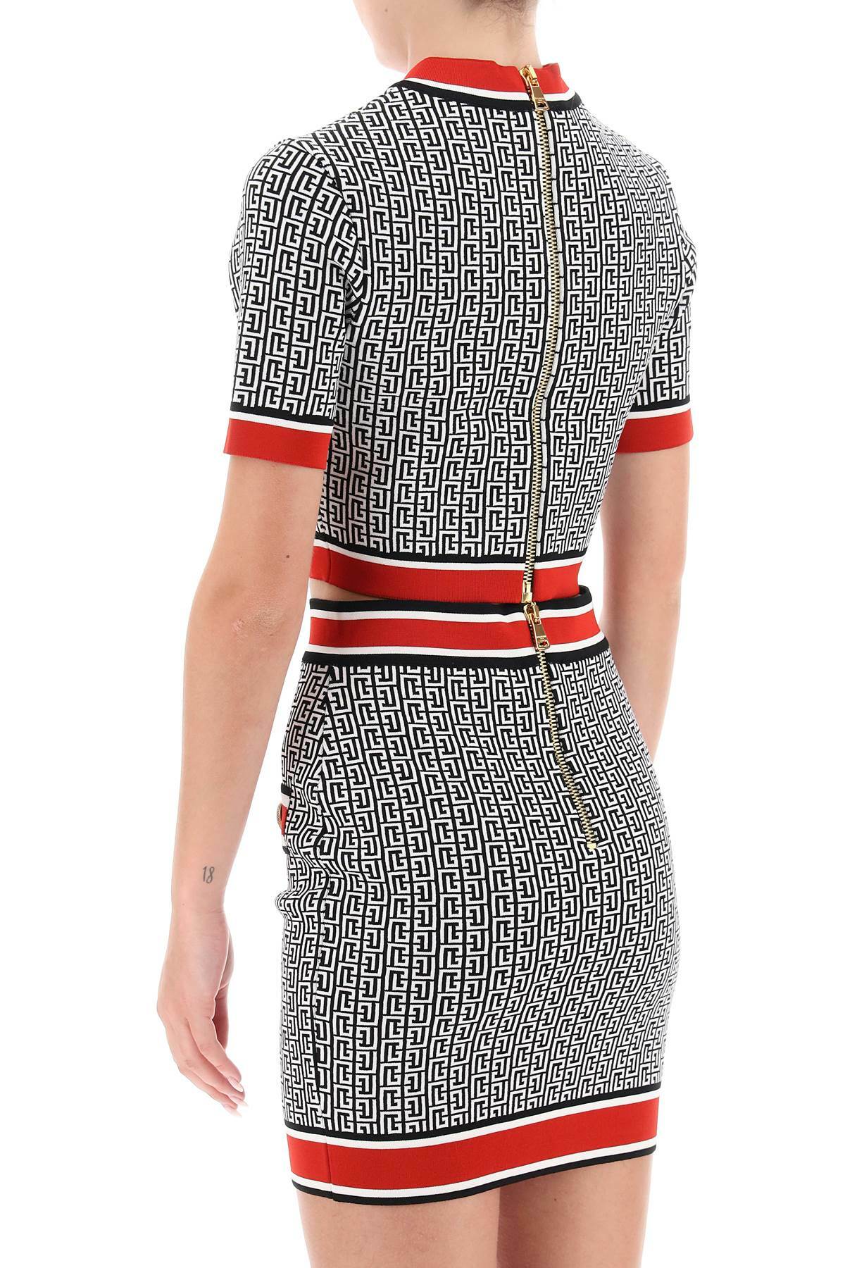 Balmain Jacquard Monogrammed Crop Top Balmain