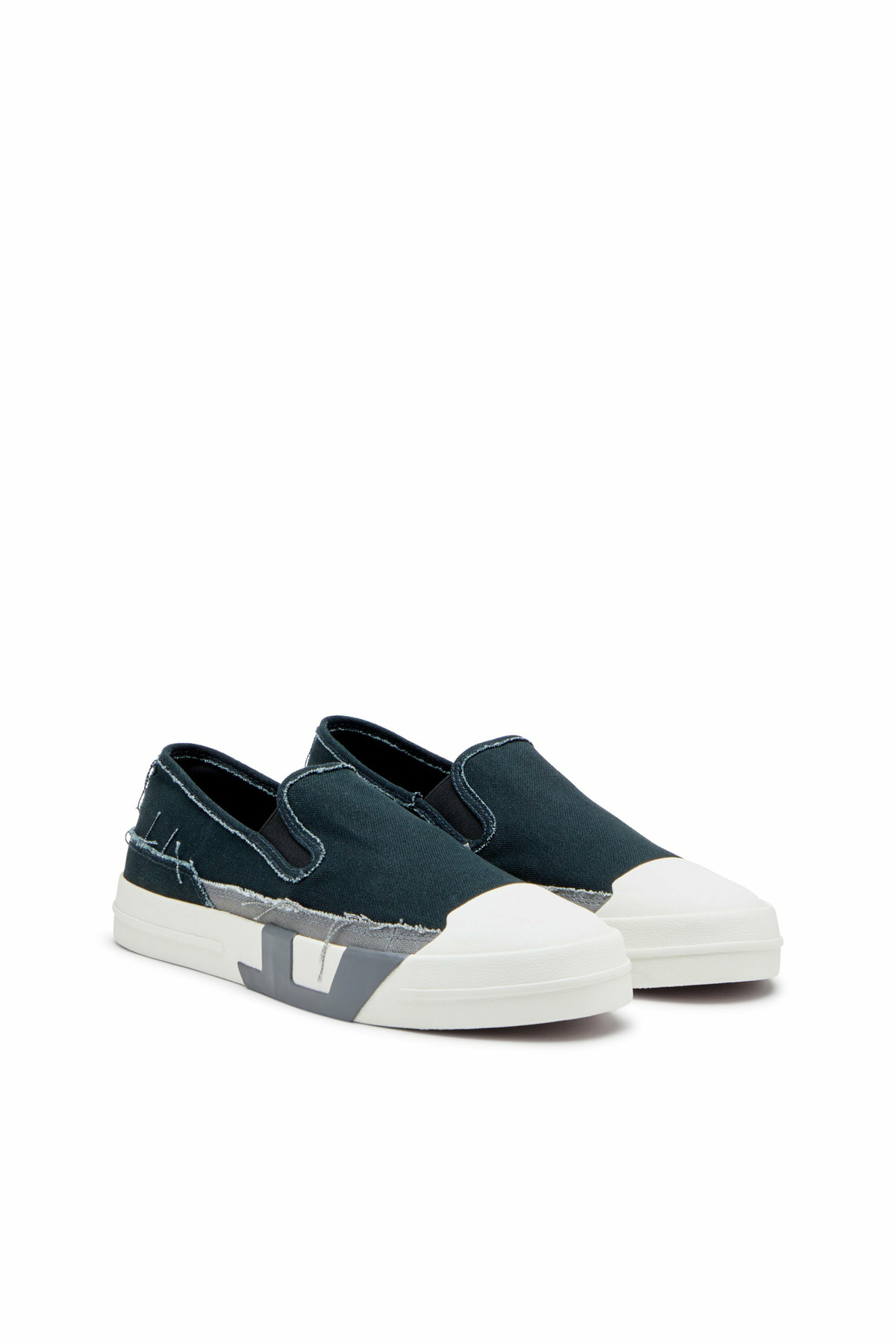 Diesel Slip-on sneakers in frayed canvas - Sneakers Mens in Multicolor ...