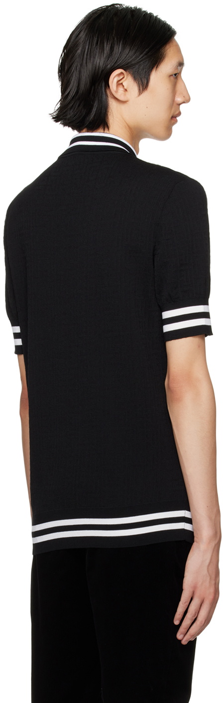 Balmain Black Half-Zip Polo Balmain