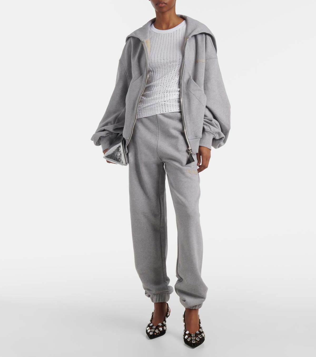 The Attico Logo cotton fleece hoodie The Attico