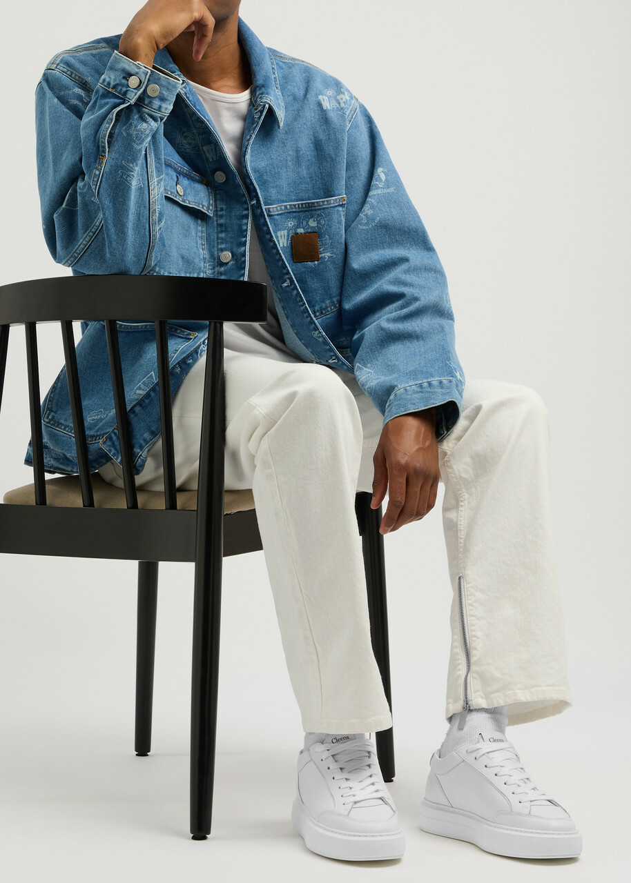 Cleens Luxor Grained Leather Sneakers White Cleens