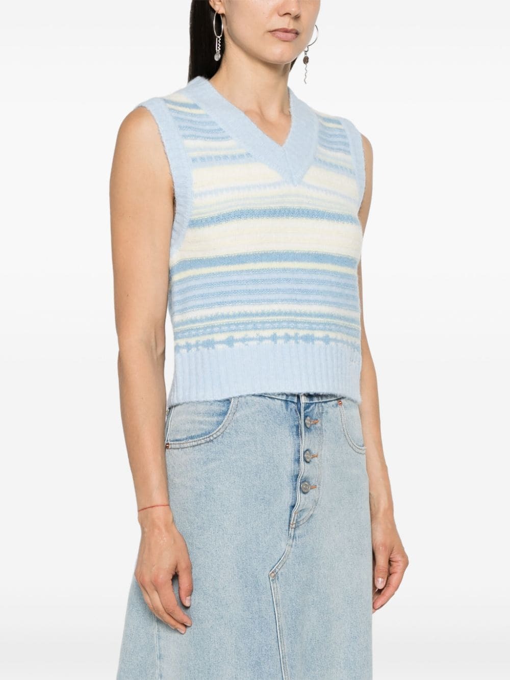 GANNI - Striped Wool Vest GANNI