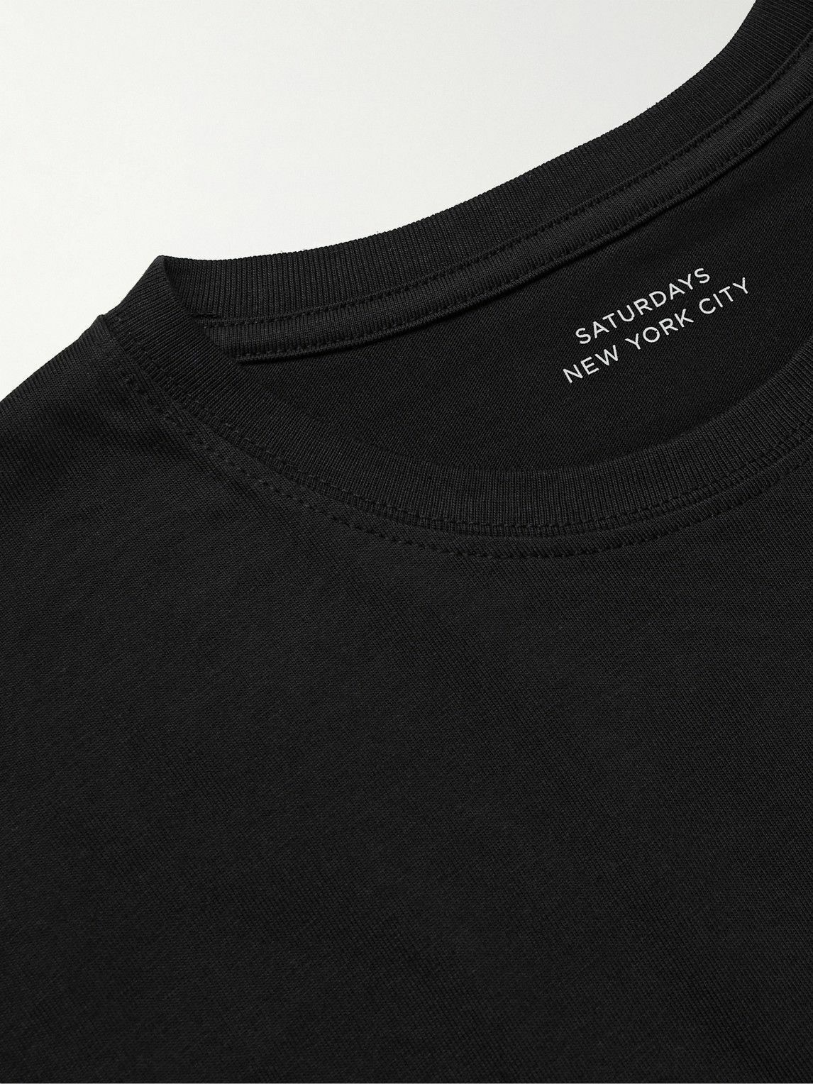 Saturdays NYC - Logo-Print Cotton-Jersey T-Shirt - Black Saturdays NYC