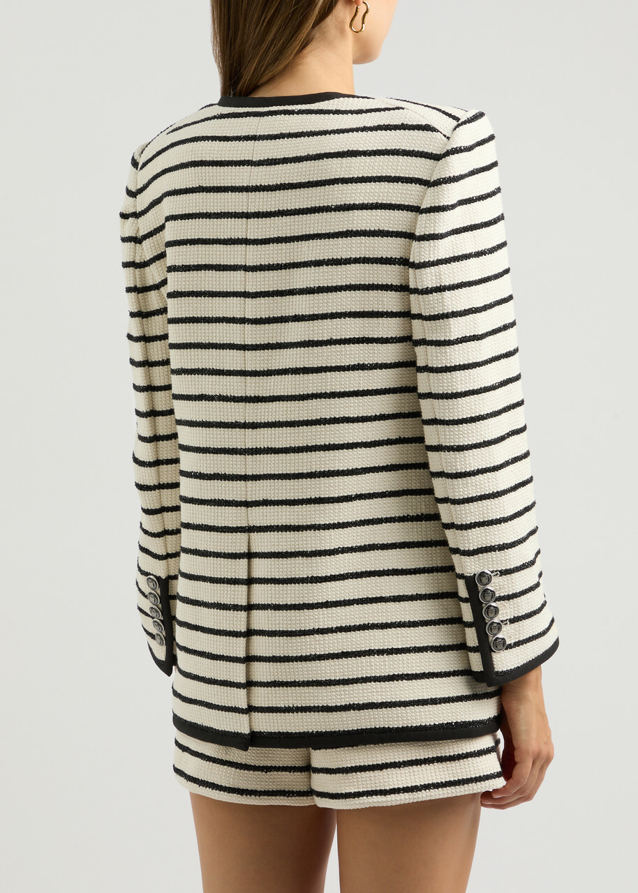 Veronica Beard Foster Dickey Striped Cotton-blend Jacket Black Veronica ...