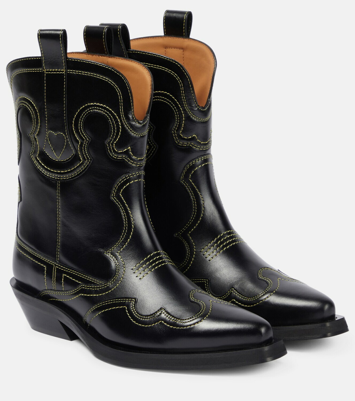 Ganni - Leather cowboy boots GANNI