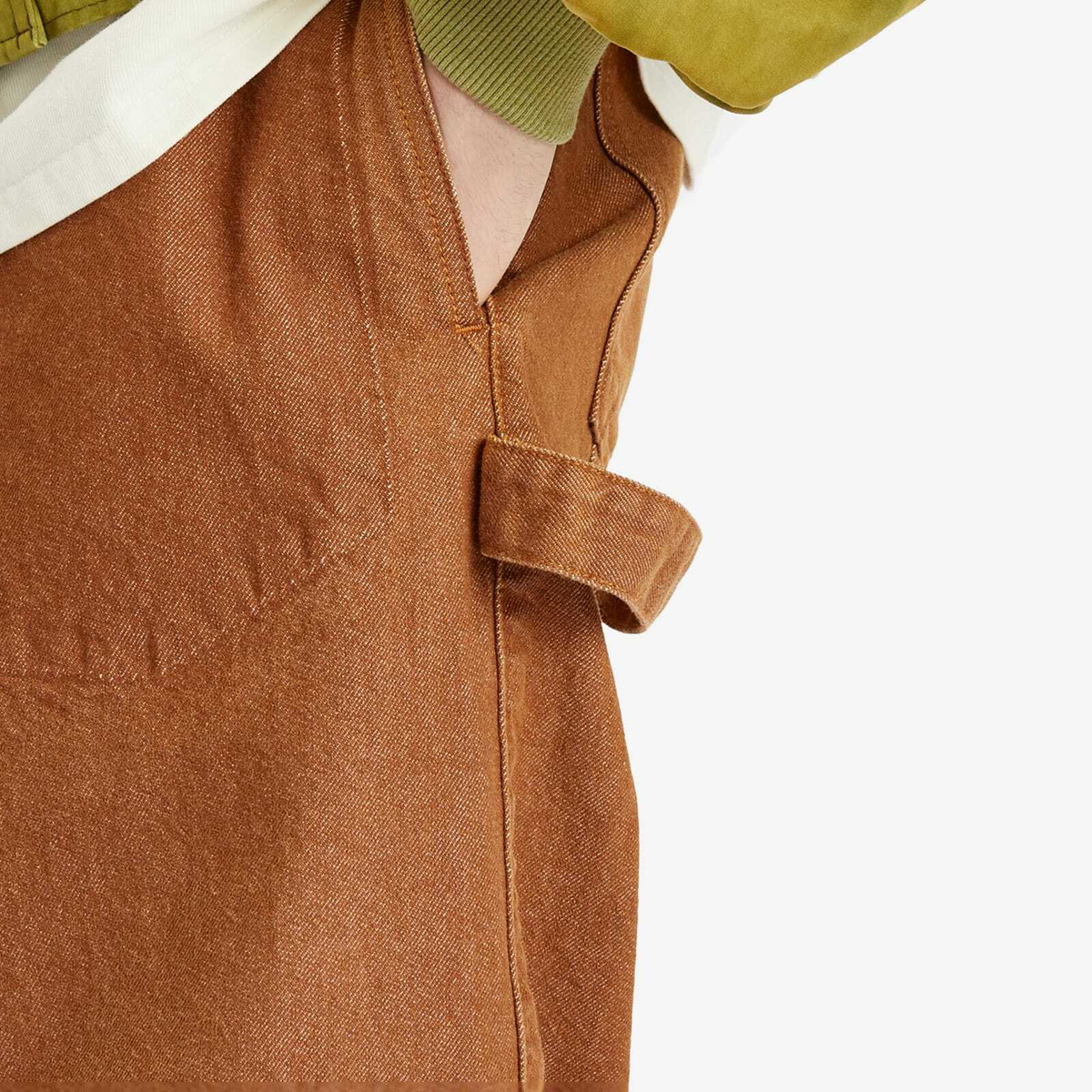 JW Anderson Men's Aged Twisted Workwear Jeans in Rust JW Anderson