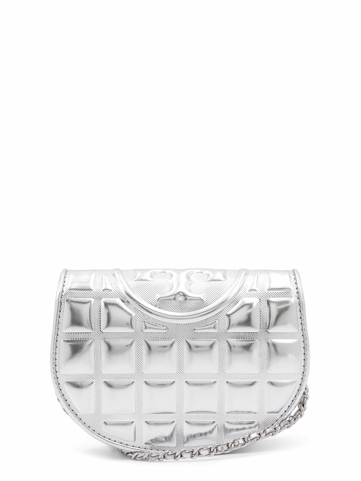 Tory Burch fleming Metallic Square Quilt Wallet On Chain Tory Burch