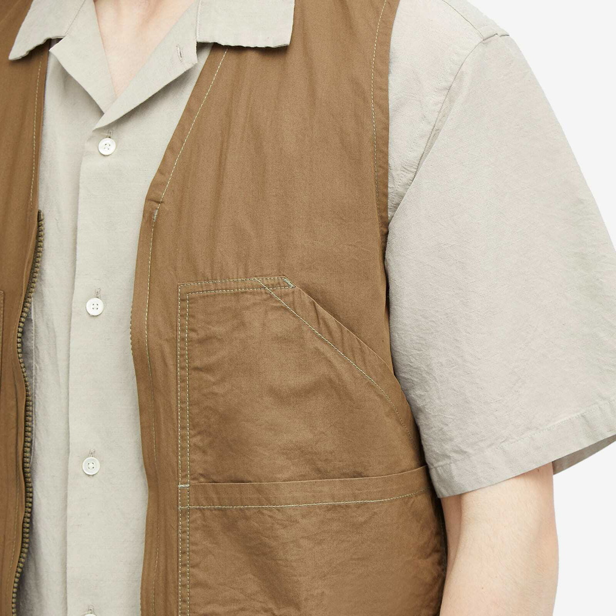 Universal Works Men's Painters Gilet in Khaki Universal Works