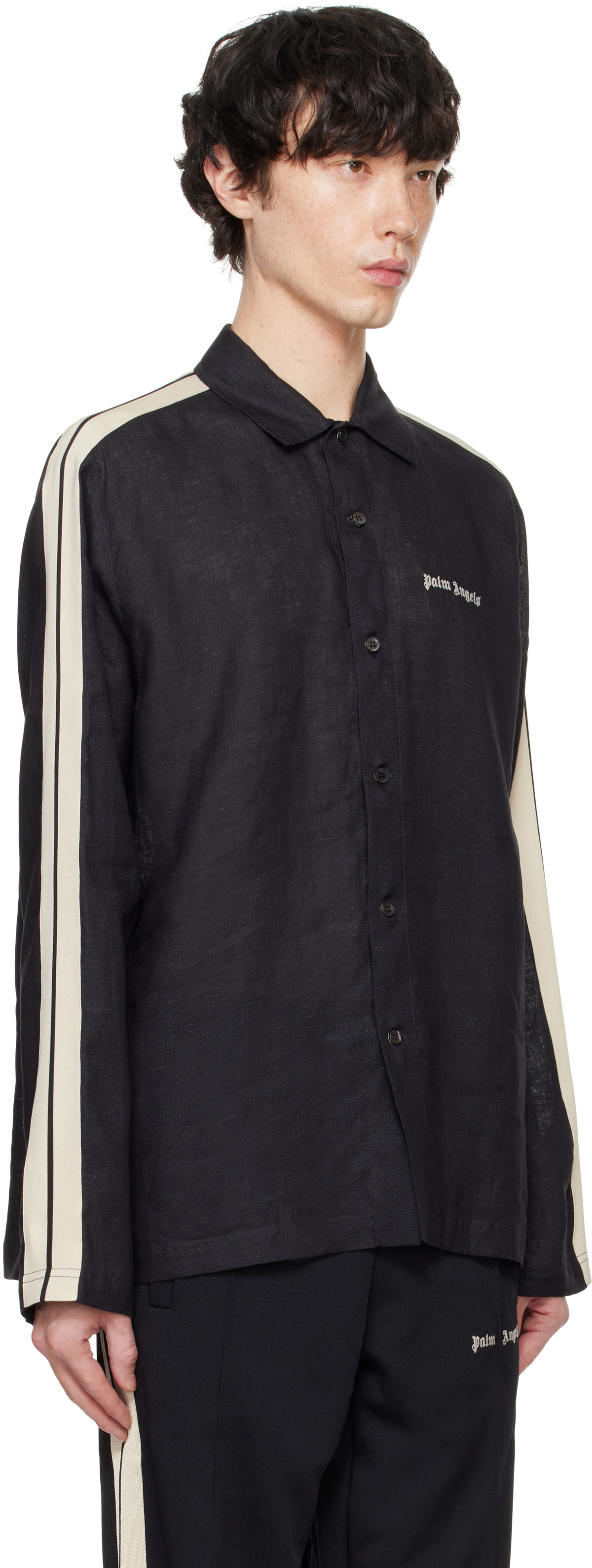 Palm Angels Gray Classic Logo Track Shirt Palm Angels