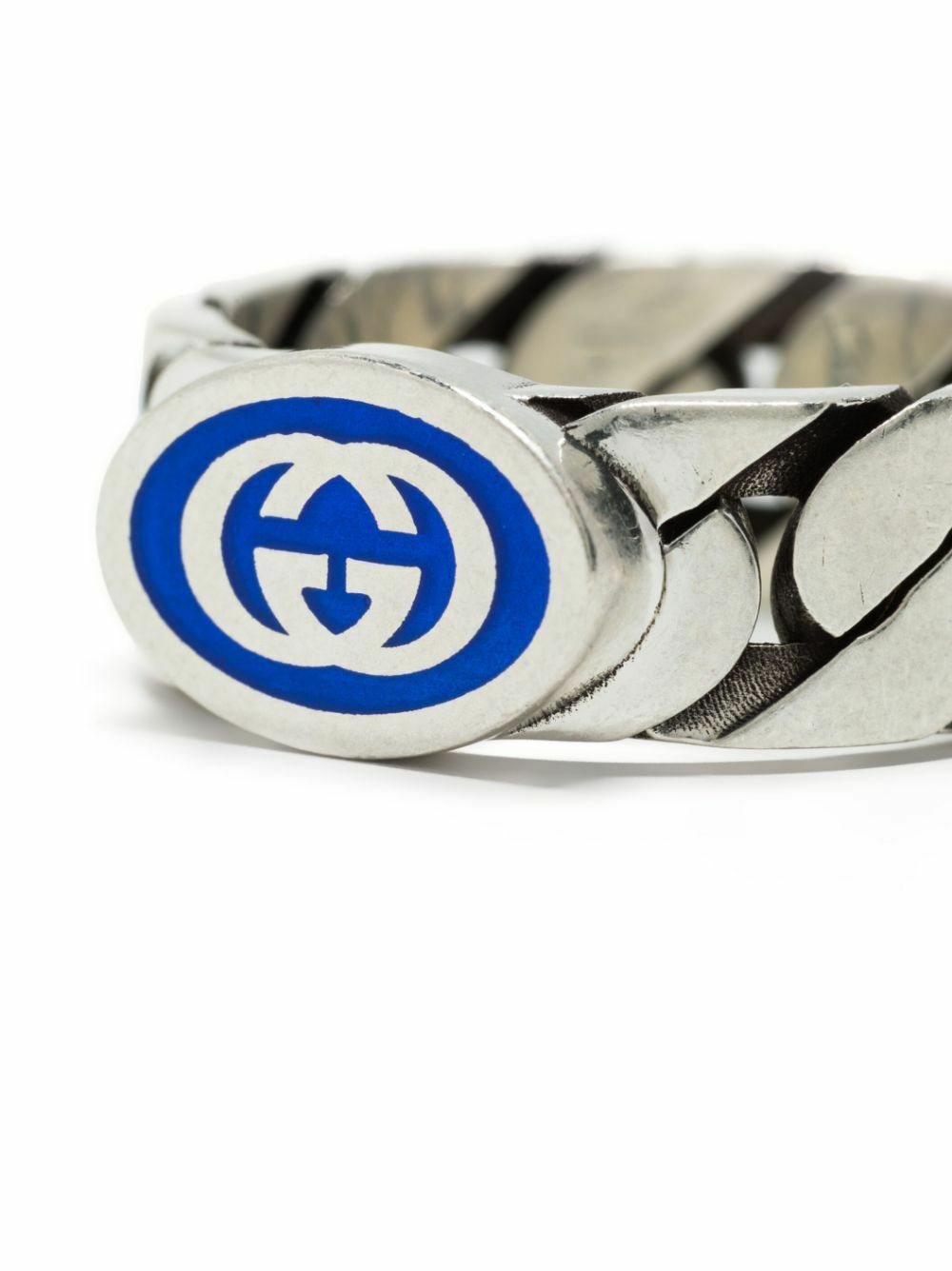 Gucci Sterling Silver Interlocking G Chain Ring Gucci