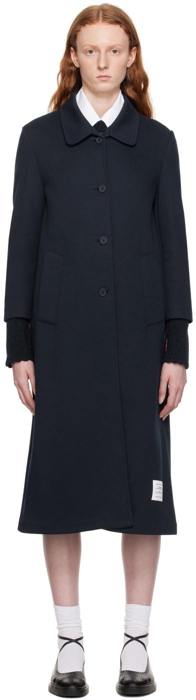 Thom Browne Navy Patch Coat Thom Browne