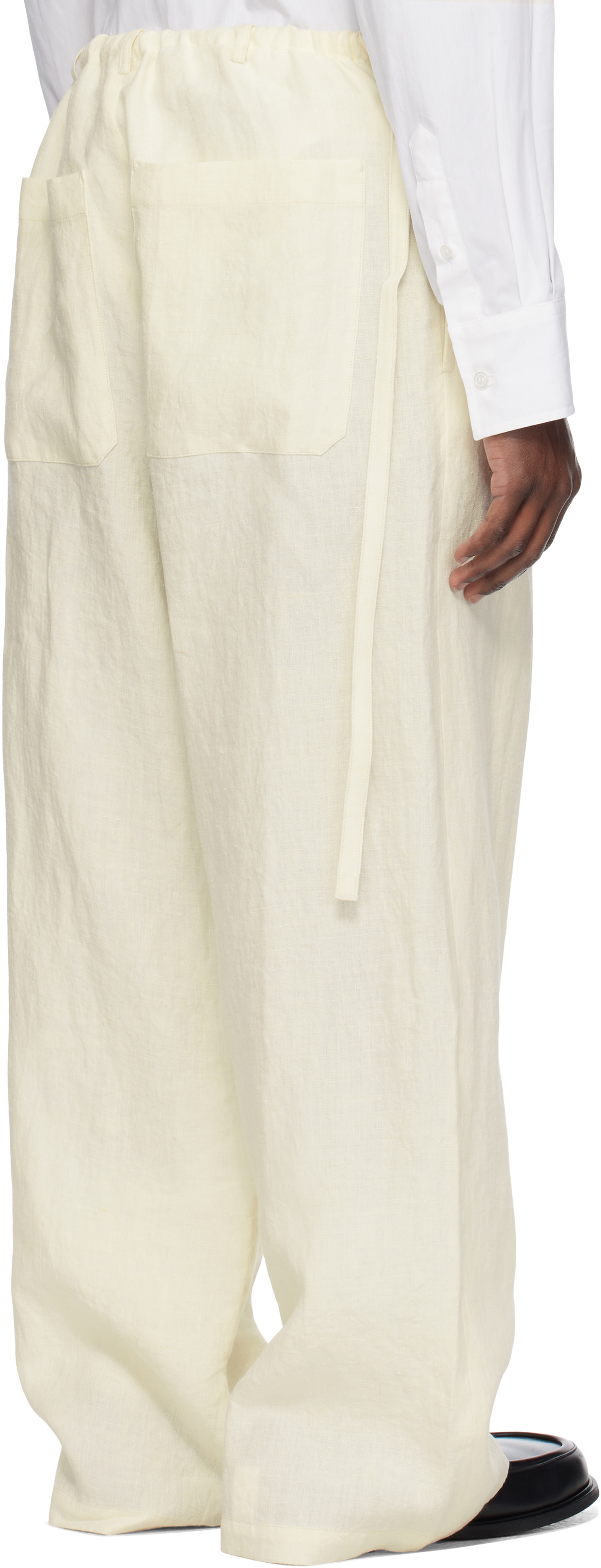 SOSHIOTSUKI Off-White Linen Washer Wide Judo Trousers SOSHIOTSUKI