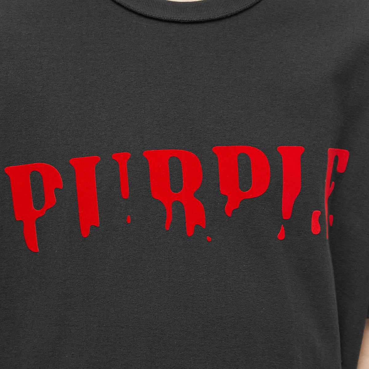 Purple Brand Men's Textured Inside Out T-Shirt in Black Purple Brand