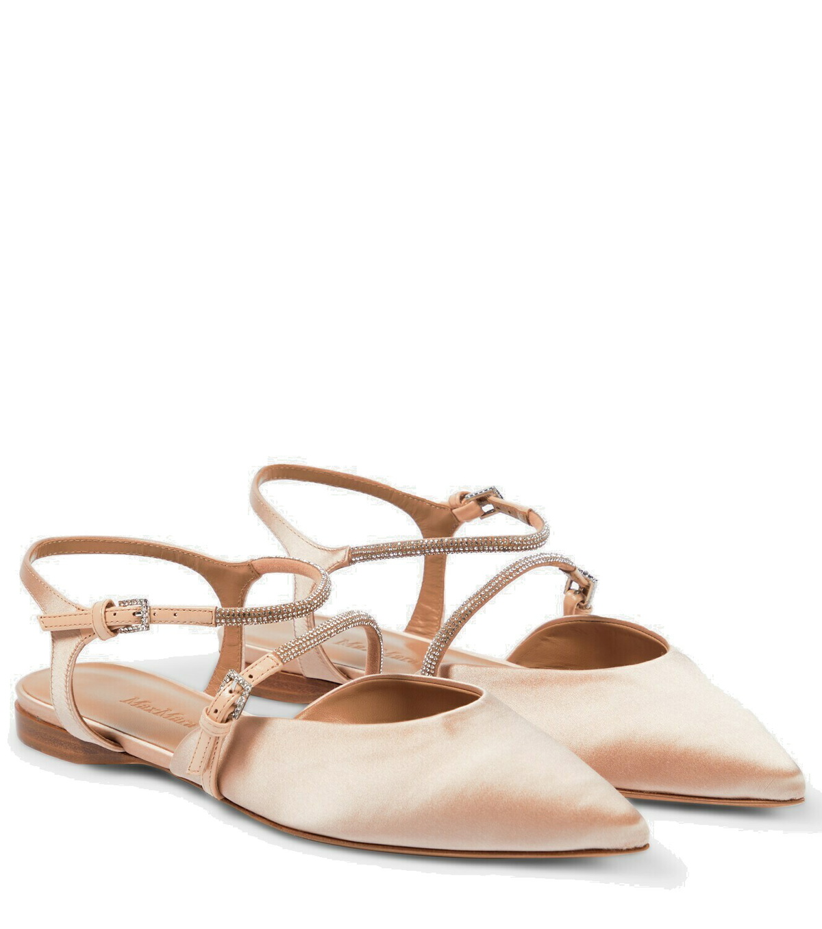 Max Mara Flos embellished satin ballet flats Max Mara