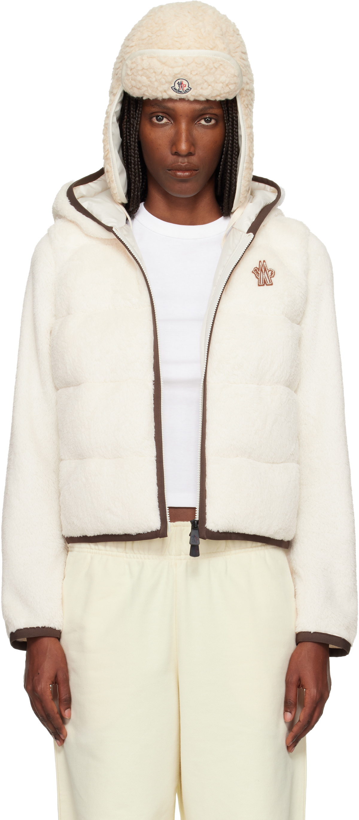 Moncler Grenoble Off-White Padded Polartec Zip-Up Down Jacket Moncler ...